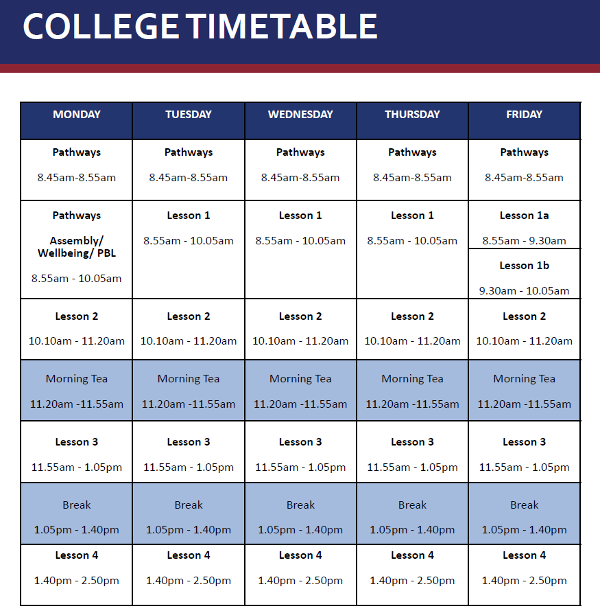 Class Times Class Times